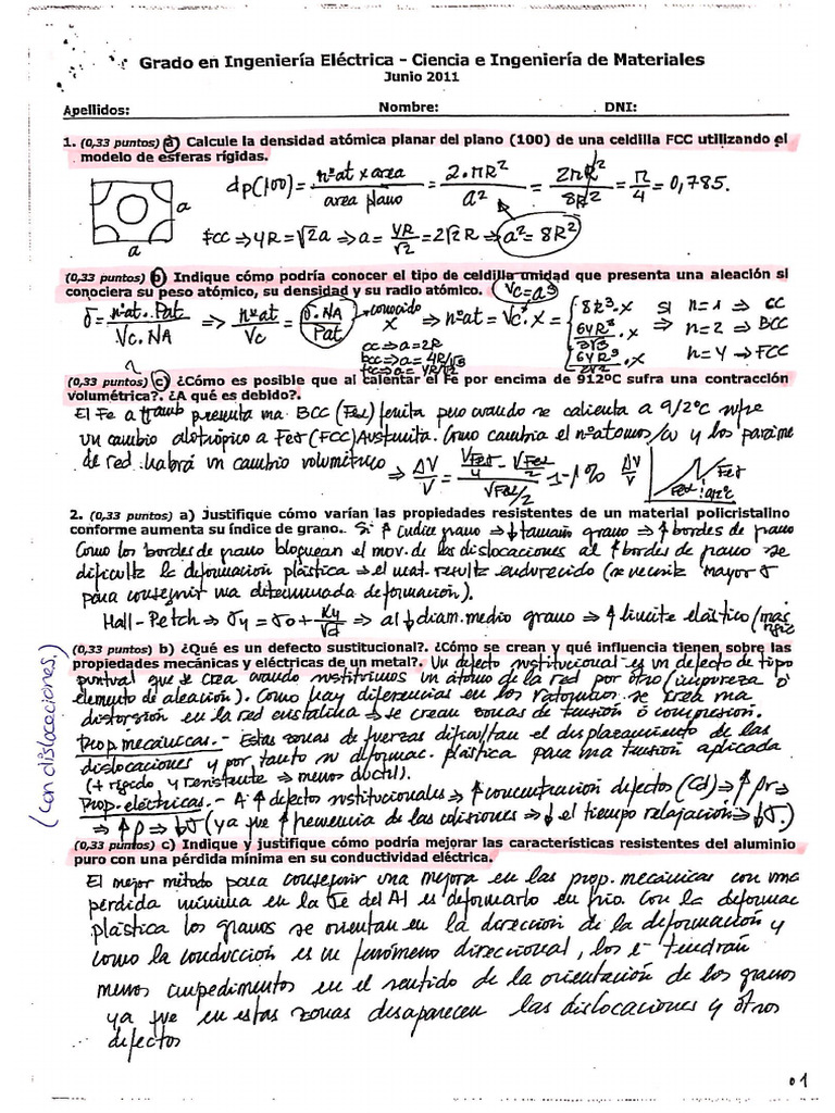 Exámenes Materiales | PDF