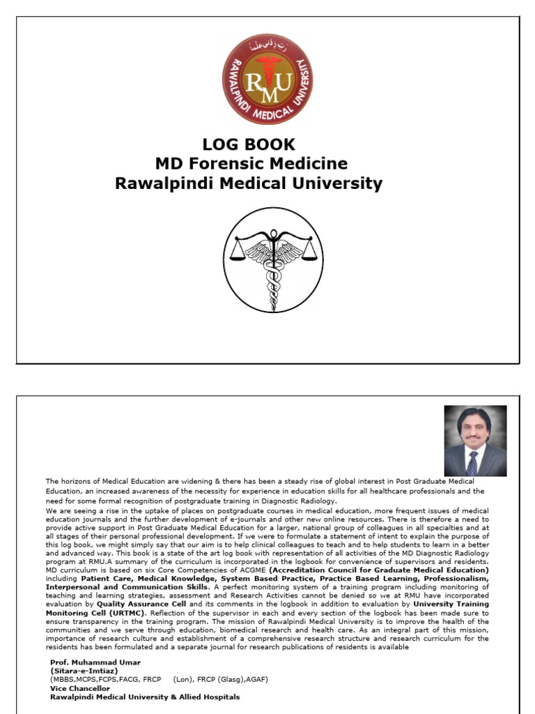 RMU MD Forensic Medicine Log Book | PDF | Medical Education | Medicine