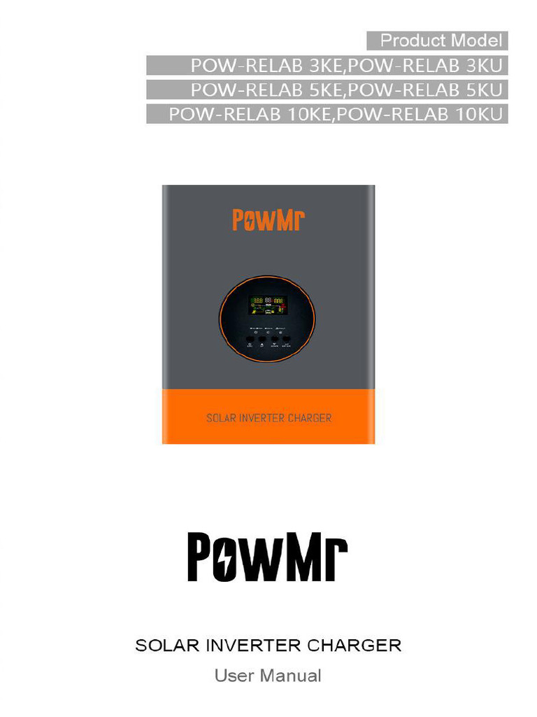 POW-RELAB SERIES User Manual V1.8.0805 | PDF | Power Inverter | Photovoltaics