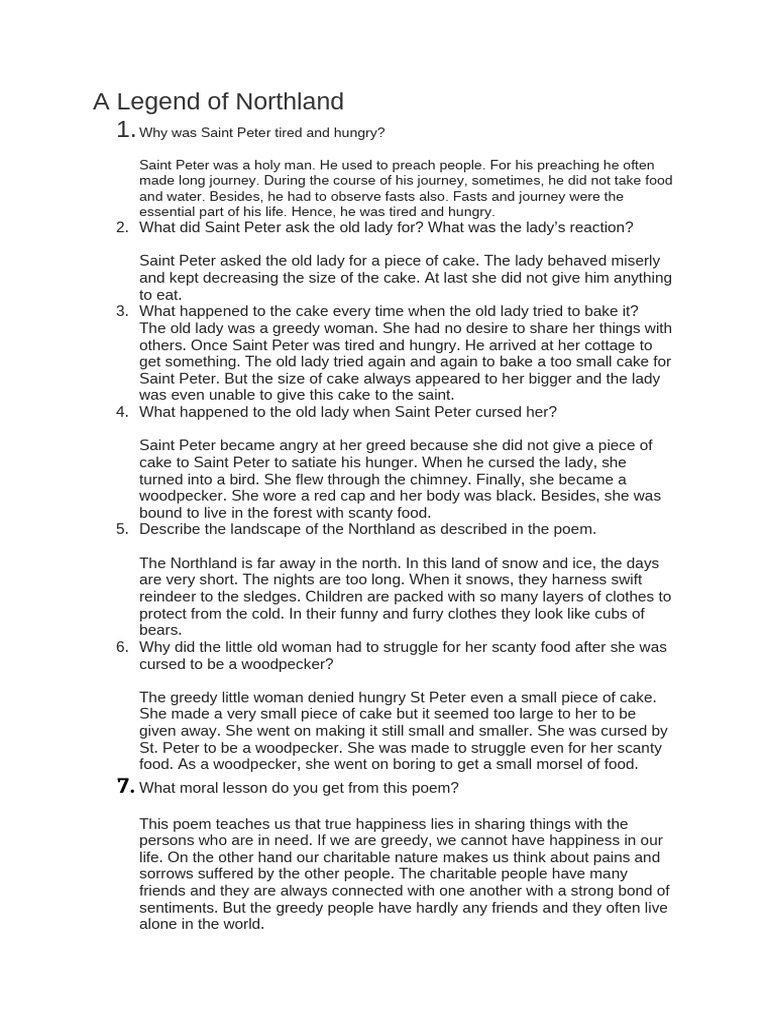 A Legend of Northland Notes | PDF | Poetry