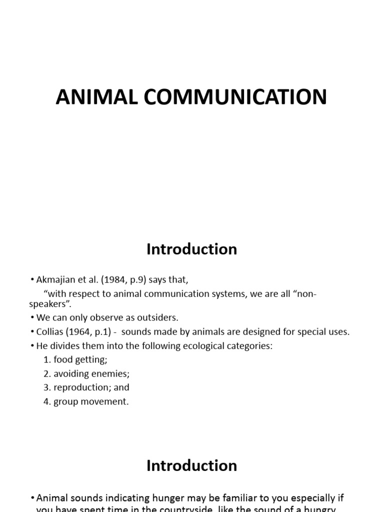 Animal Communication | PDF | Zoology | Ethology