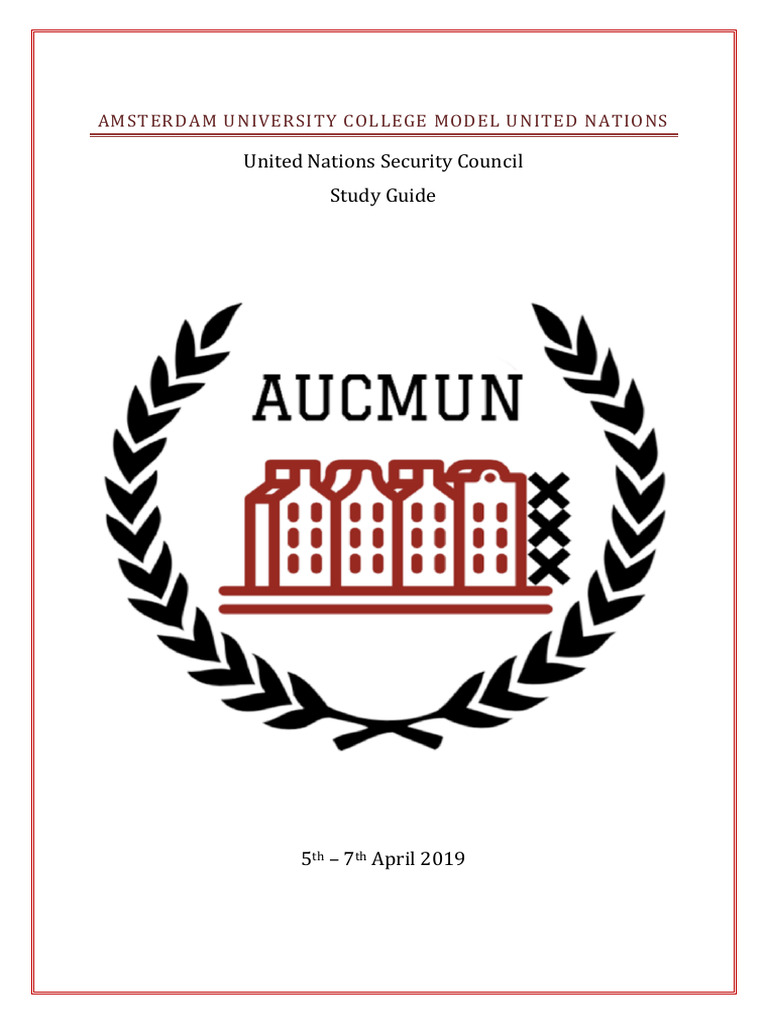 Unsc Study Guide Aucmun 1 | PDF | United Nations Security Council | United Nations