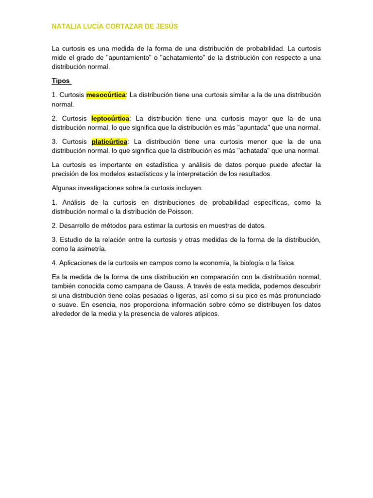 Curtosis | PDF