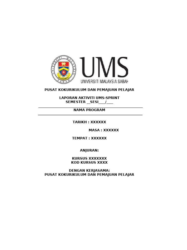 Format Laporan Ums-Sprint Sem 2 2023 2024 B | PDF