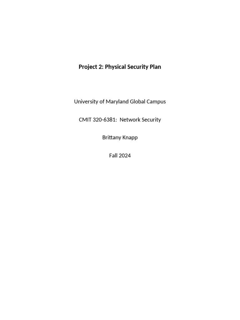 Project 2 - Physical Security Plan | PDF | Science & Mathematics