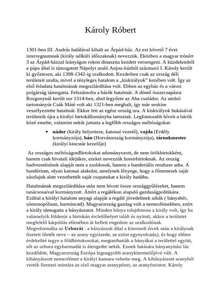 Károly Róbert | PDF