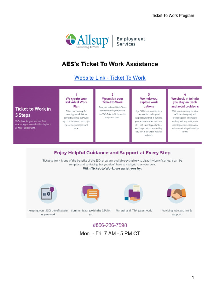 Ticket to Work Program Guide | PDF