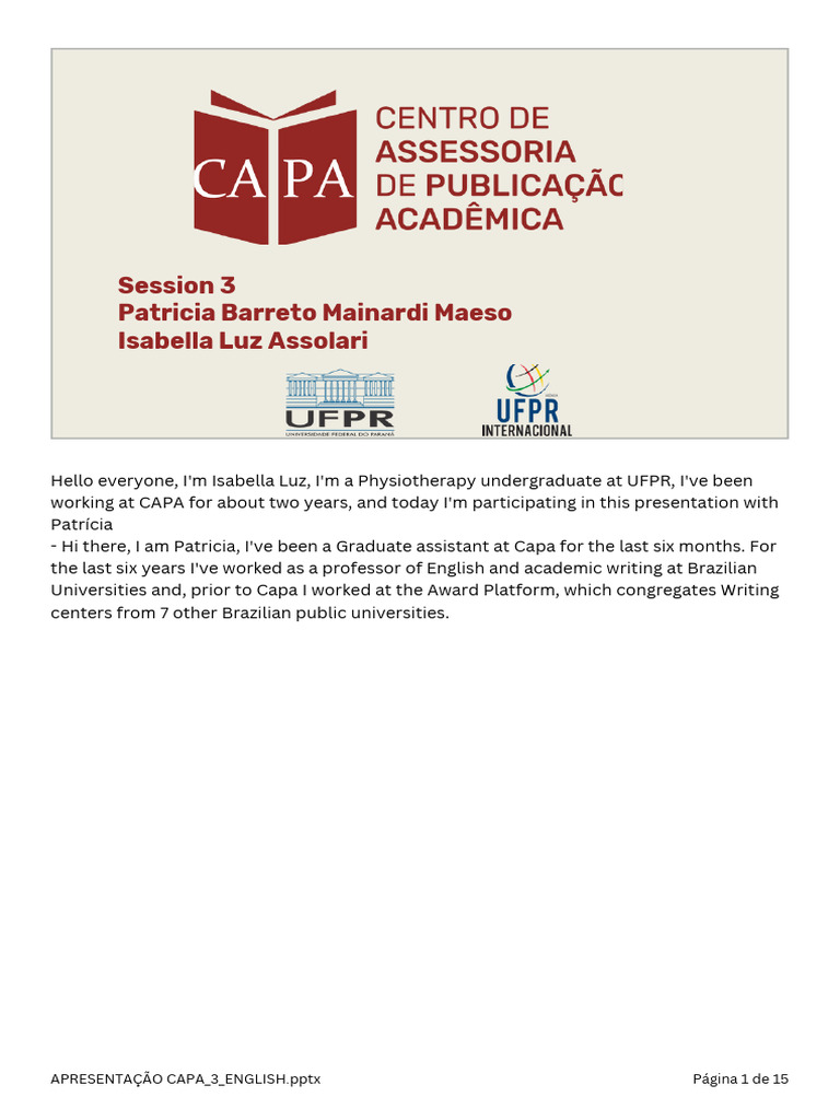Apresentação Capa - 3 - English | PDF | Translations | Cognition