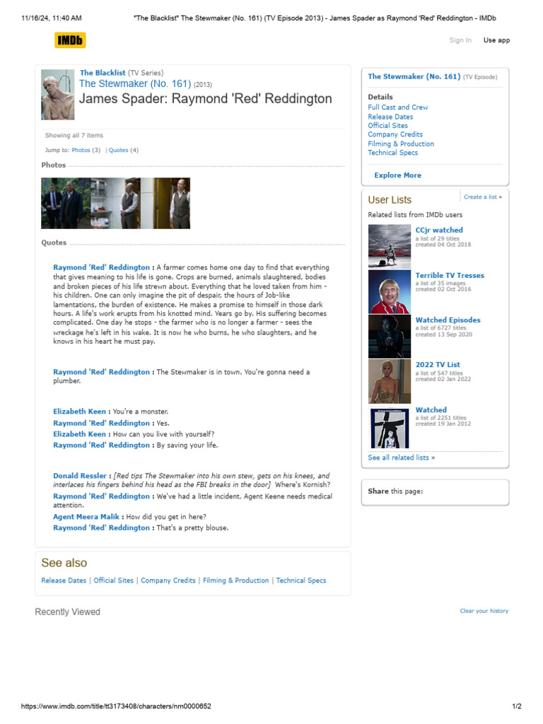 The Blacklist: The Stewmaker Episode | PDF