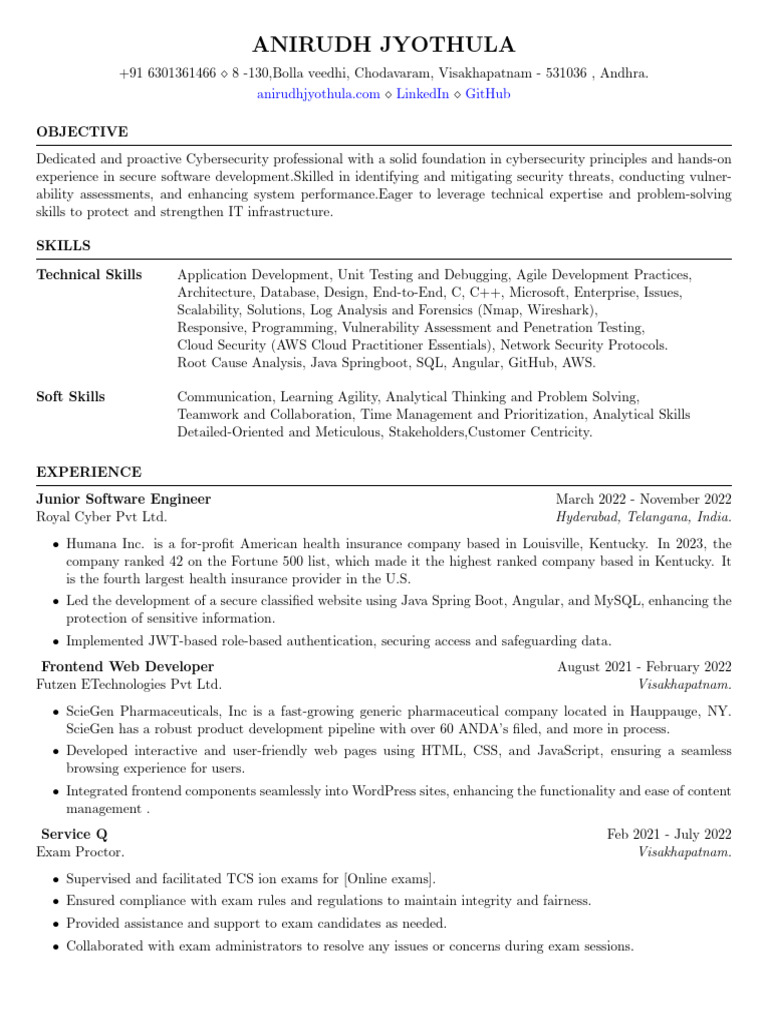 Cybersecurity Professional Resume | PDF | Computer Security | Security