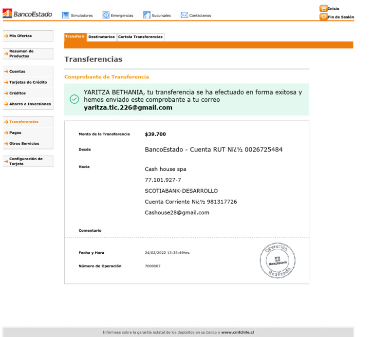 P5 - Transferencia Entre Cuentas Propias 42 | PDF