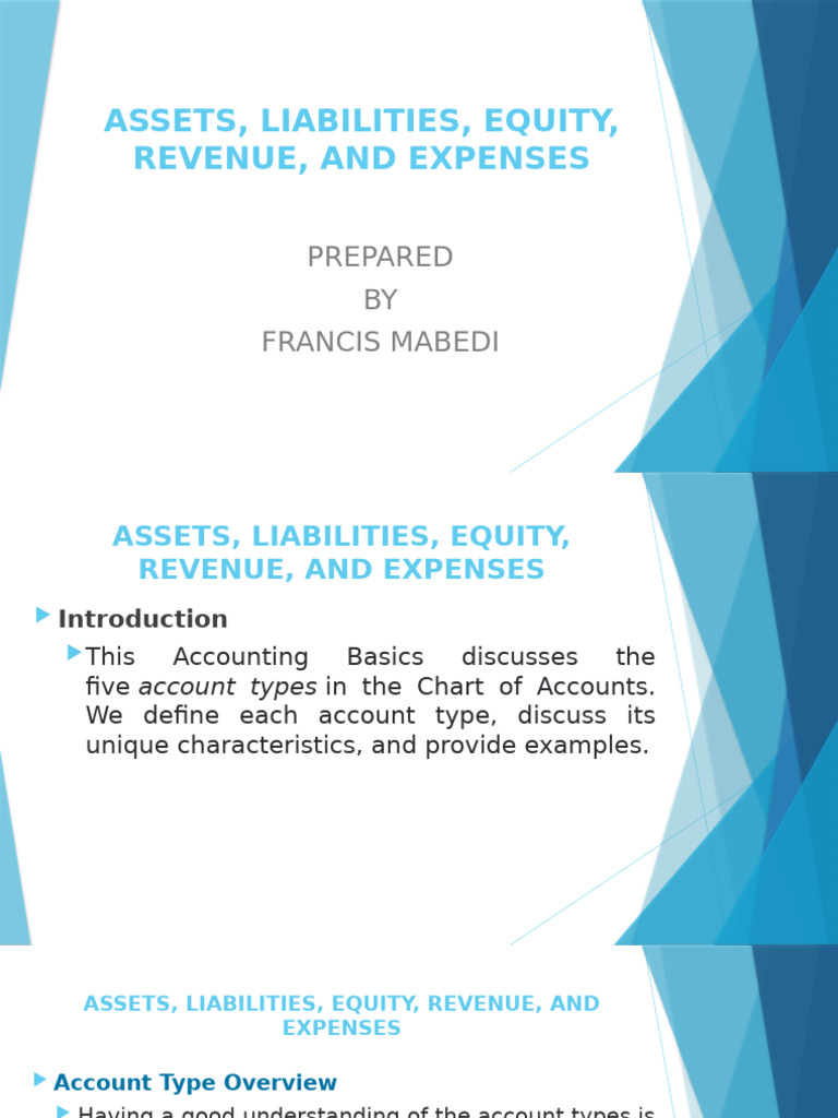 Assets, Liabilities, Equity, Revenue | PDF | Equity (Finance) | Expense