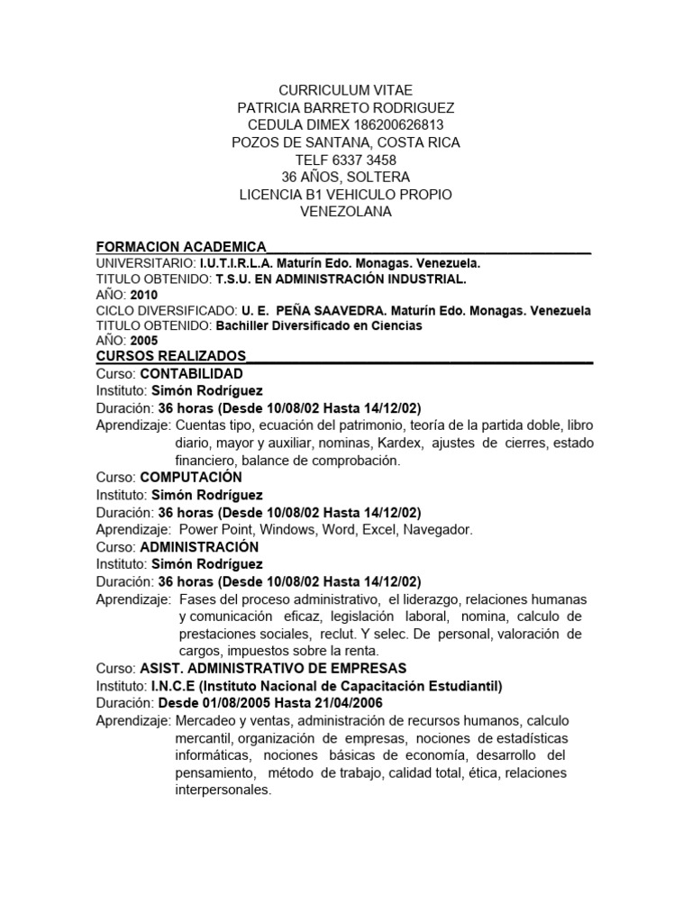 Curriculum Vitae | PDF | Economias | Business