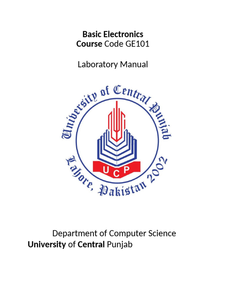 Basic Electronics Lab Manual Guidelines | PDF | Electrical Network ...
