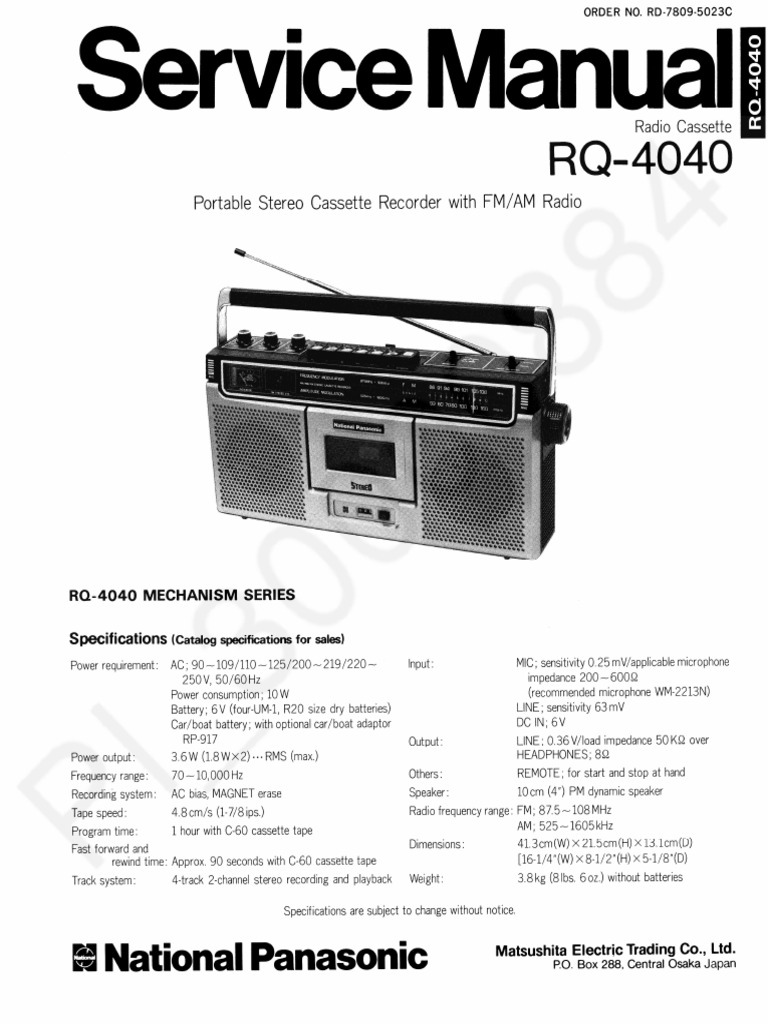 National Panasonic Rq-4040 | PDF
