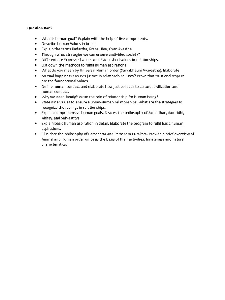 Comprehensive Human Values Guide | PDF