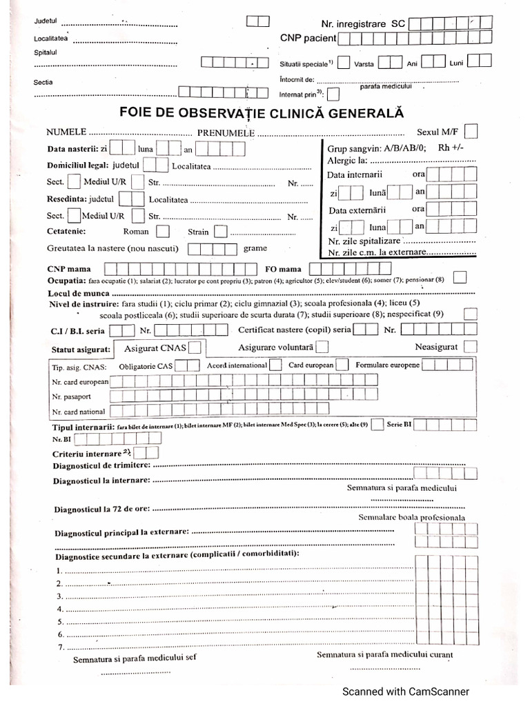 Foaie Clinica de Observatie | PDF