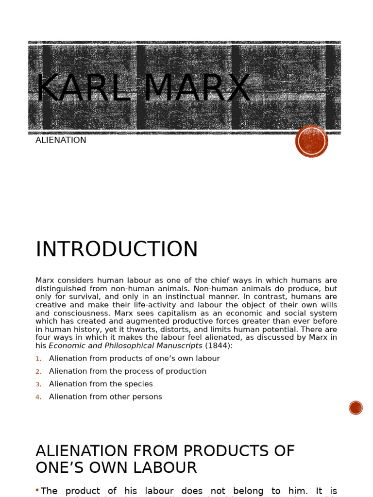Marx II | PDF | Marx's Theory Of Alienation | Economic Ideologies