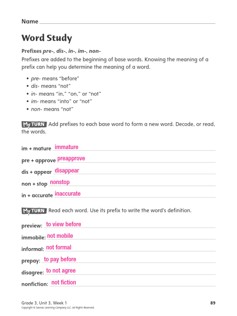 mV20 G3U3W1 Word Study Practice AK Web | PDF