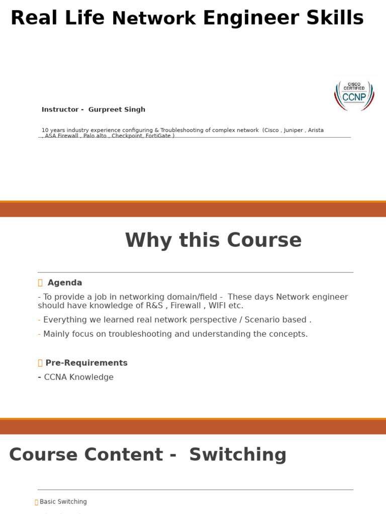 Real Life Network Engineer Skills | PDF | Computer Network | Network ...