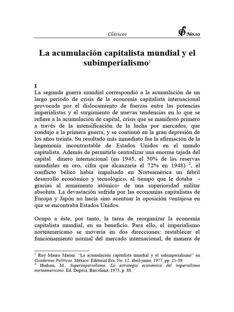 Acumulación Capitalista y Subimperialismo | PDF | Fondo Monetario ...