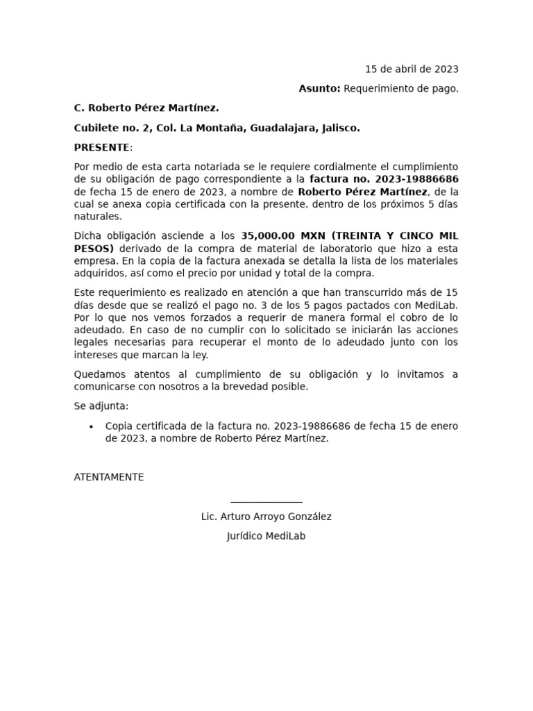 Ejemplo de Carta Notariada | PDF | Ciencias sociales