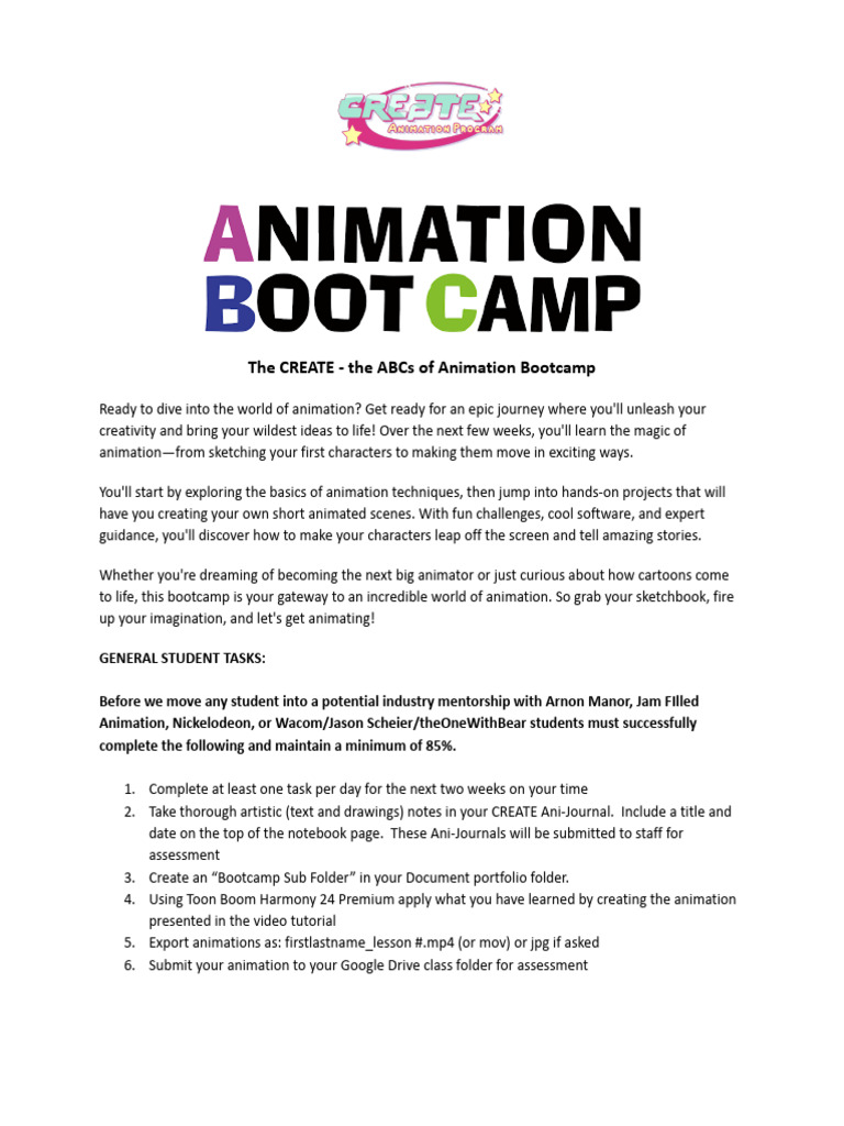 Sisler Create's The ABCs of 2D Animation Bootcamp | PDF | Computing ...