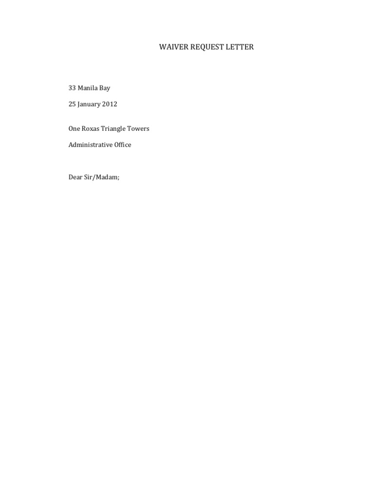 Late Fee Waiver Request Example | PDF