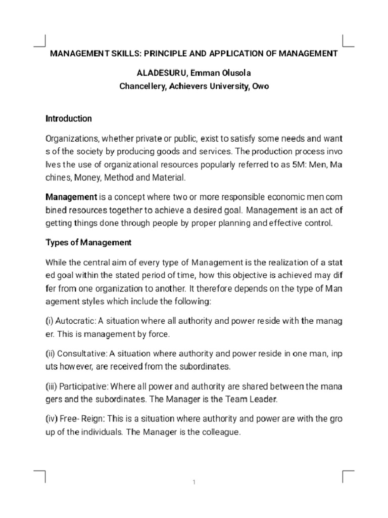 Management Skills Phoenix | PDF