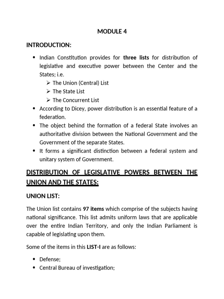 Consti Module 4 | PDF | Full Faith And Credit Clause | Government Of India