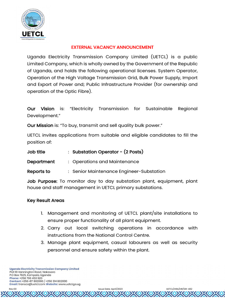Substation Operator | PDF | Electrical Substation | Electric Power ...