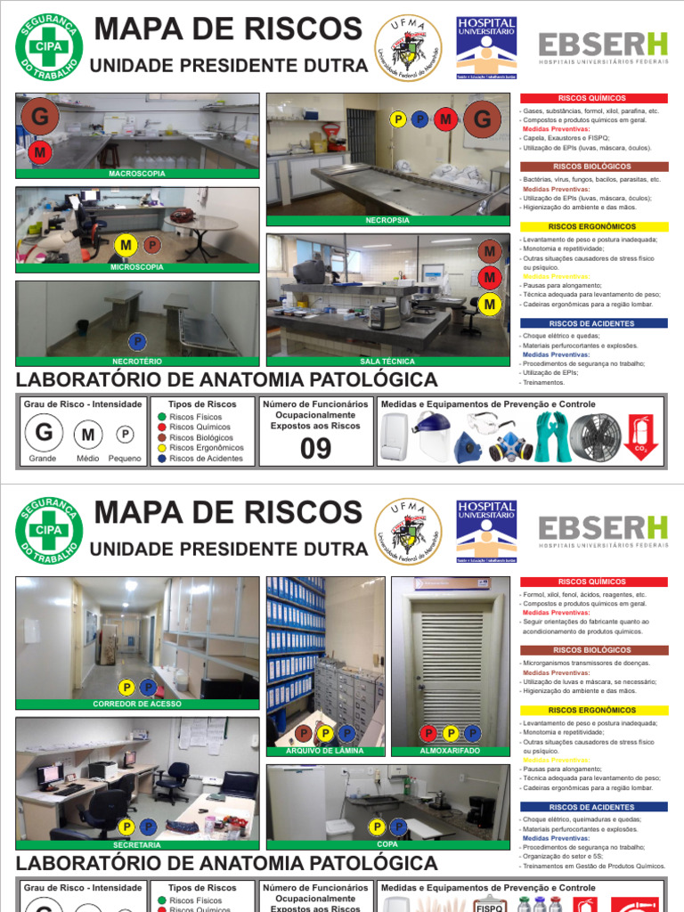 Mapa de Risco em Laboratório de Anatomia | PDF | Laboratórios ...