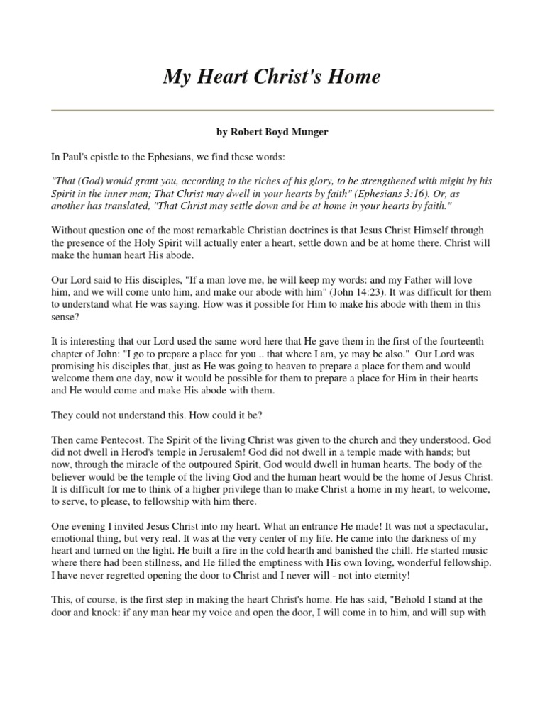 My Heart: A Home for Christ | PDF | John The Baptist | Christianity