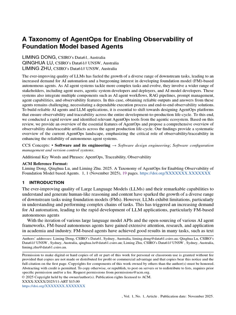A Taxonomy of AgentOps For Enabling Observability 1731400369 | PDF | Artificial Intelligence ...