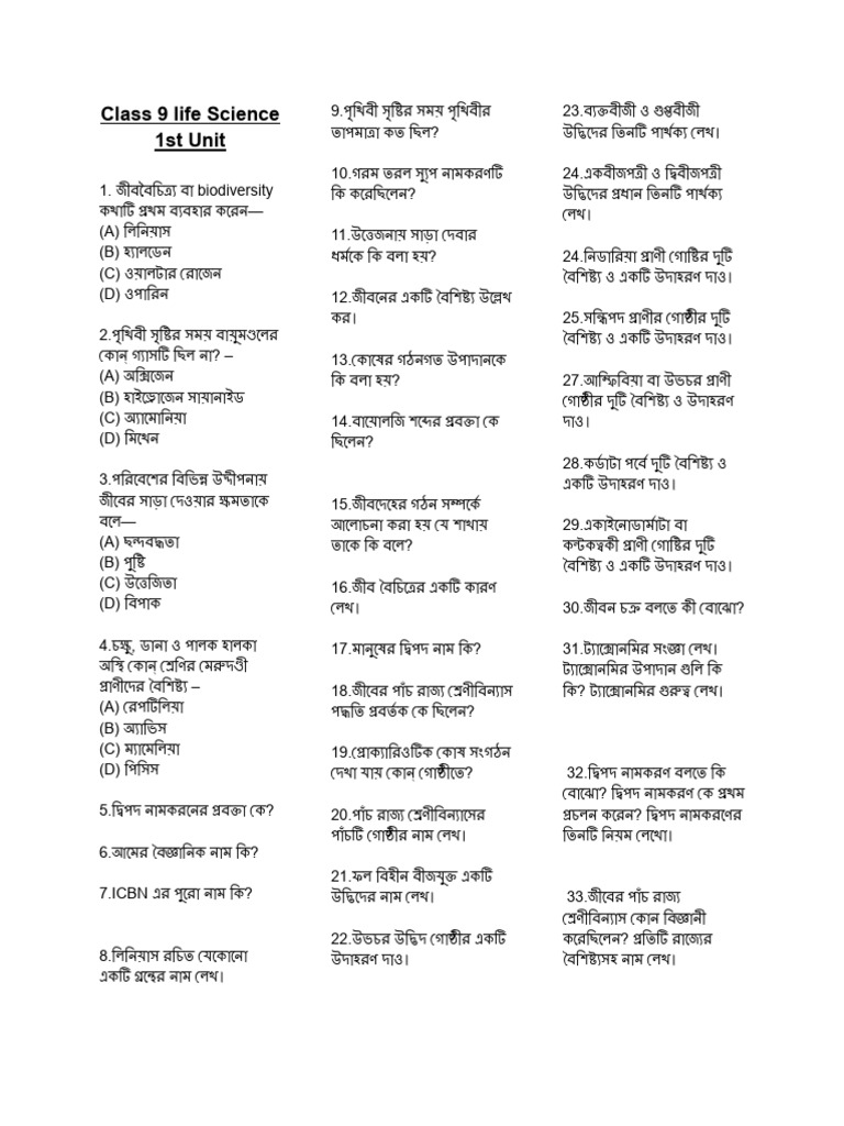 Class 9 Unit 1.1 | PDF