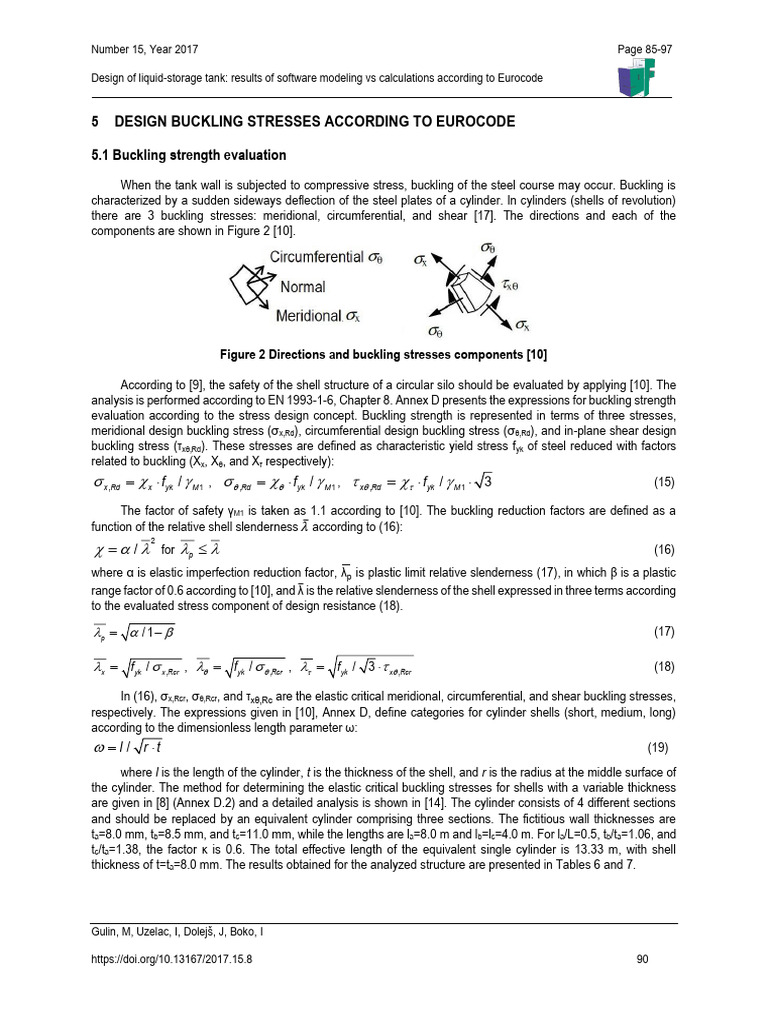Liquid Tank Design: Software vs Eurocode | PDF | Buckling | Stress ...
