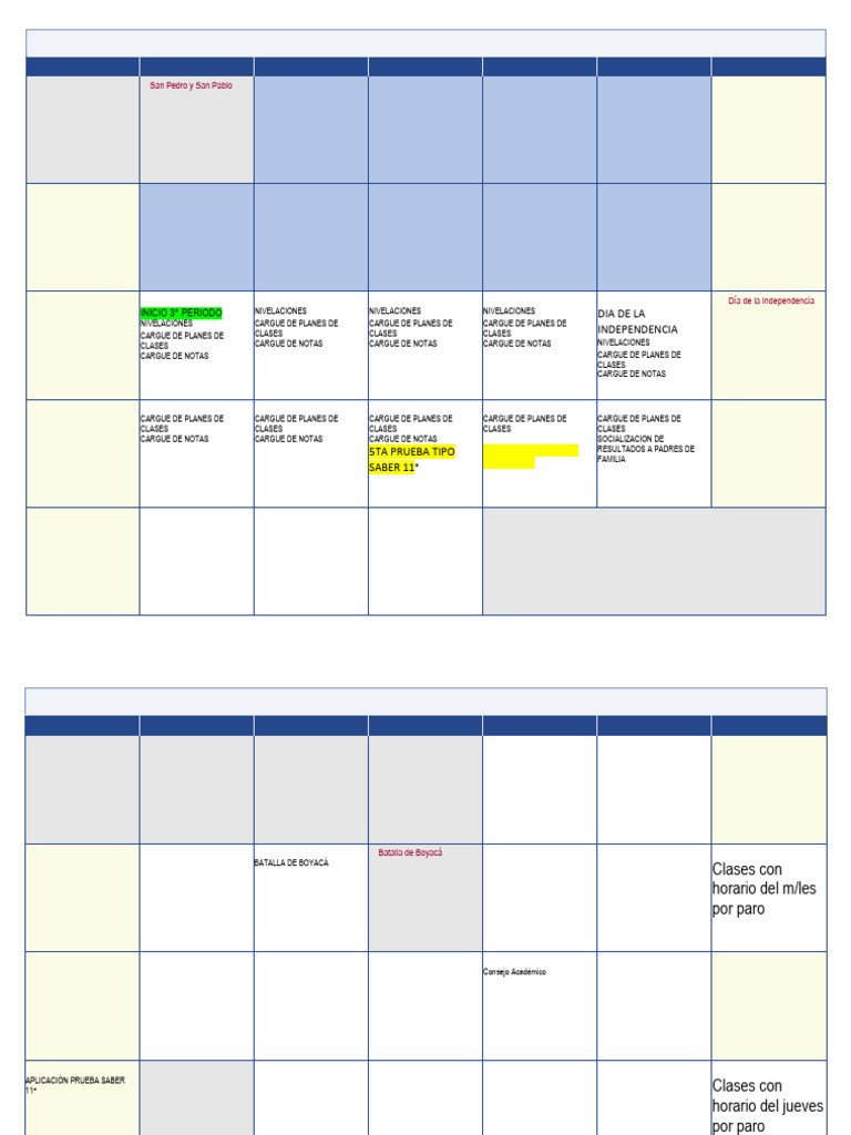 CALENDARIO ACADÉMICO Y ESCOLAR IESVIP SDO SEMESTRE 2024 Ajdo Paro | PDF