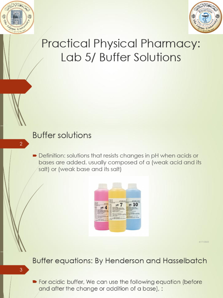 Buffer Solutions: pH Calculation Guide | PDF | Science & Mathematics