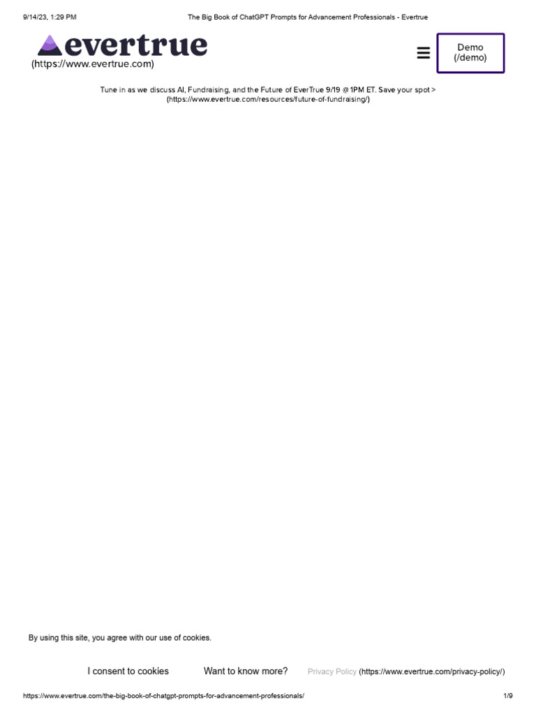 The Big Book of ChatGPT Prompts For Advancement Professionals ...