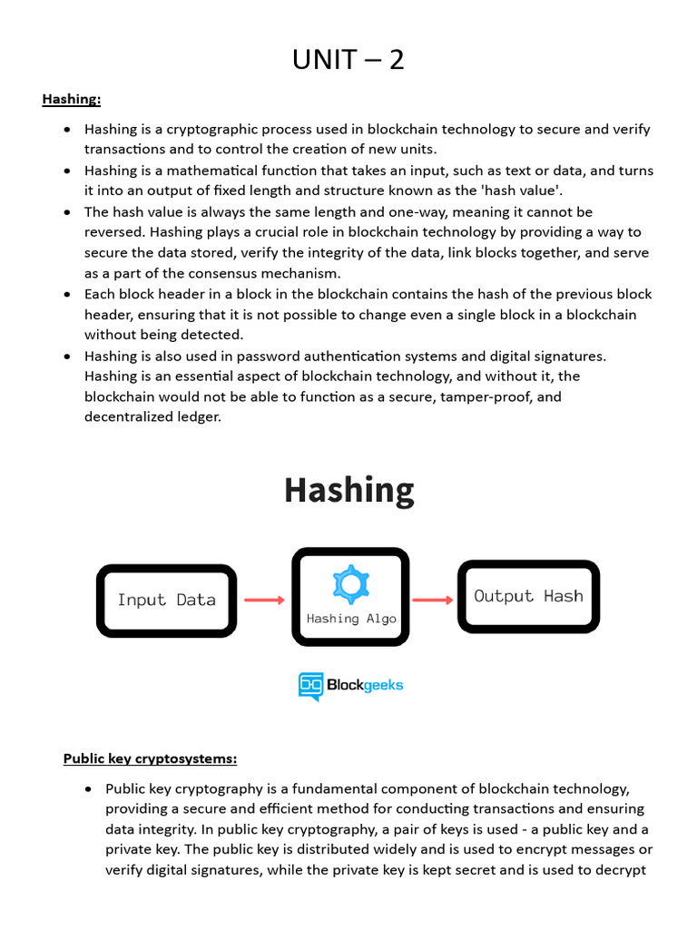 BCT UNIT - 2 | PDF | Public Key Cryptography | Cryptography
