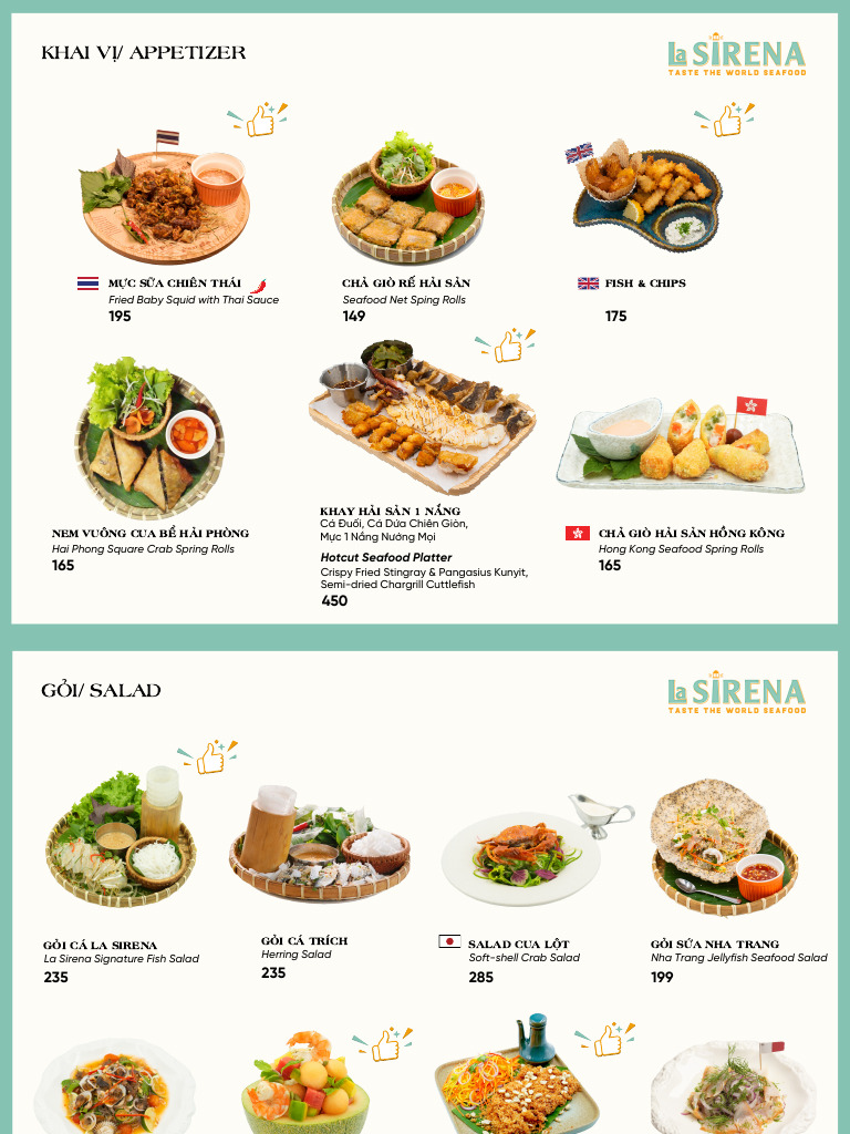 La Sirena SG - E-Menu | PDF
