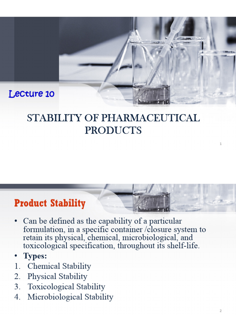 Pharmaceutical Product Stability Overview | PDF | Glasses | Shelf Life