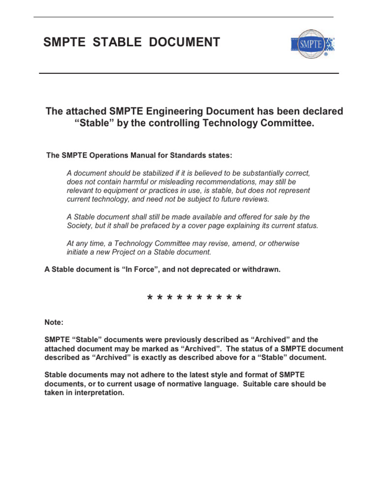 SMPTE 379-1 MXF Generic Container | PDF | Metadata | Identifier