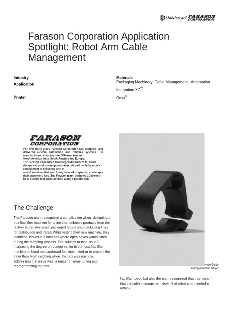 Robot Arm Cable Management Application Spotlight | PDF | Robot | Robotics