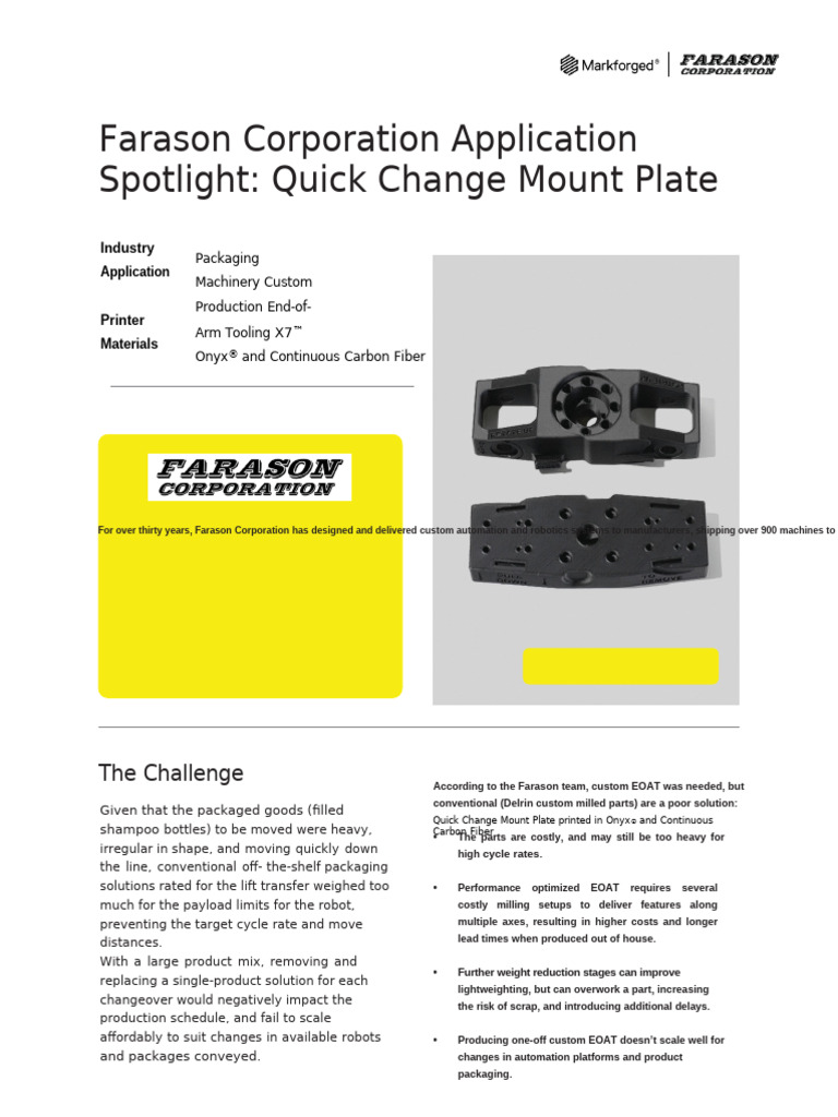 Quick Change Mount Plate Application Spotlight | PDF | 3 D Printing | Trademark