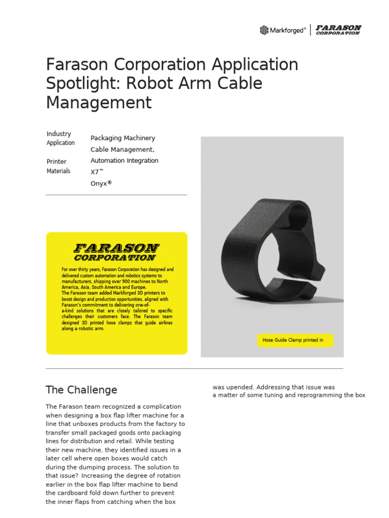 Robot Arm Cable Management Application Spotlight | PDF | Robot | Robotics