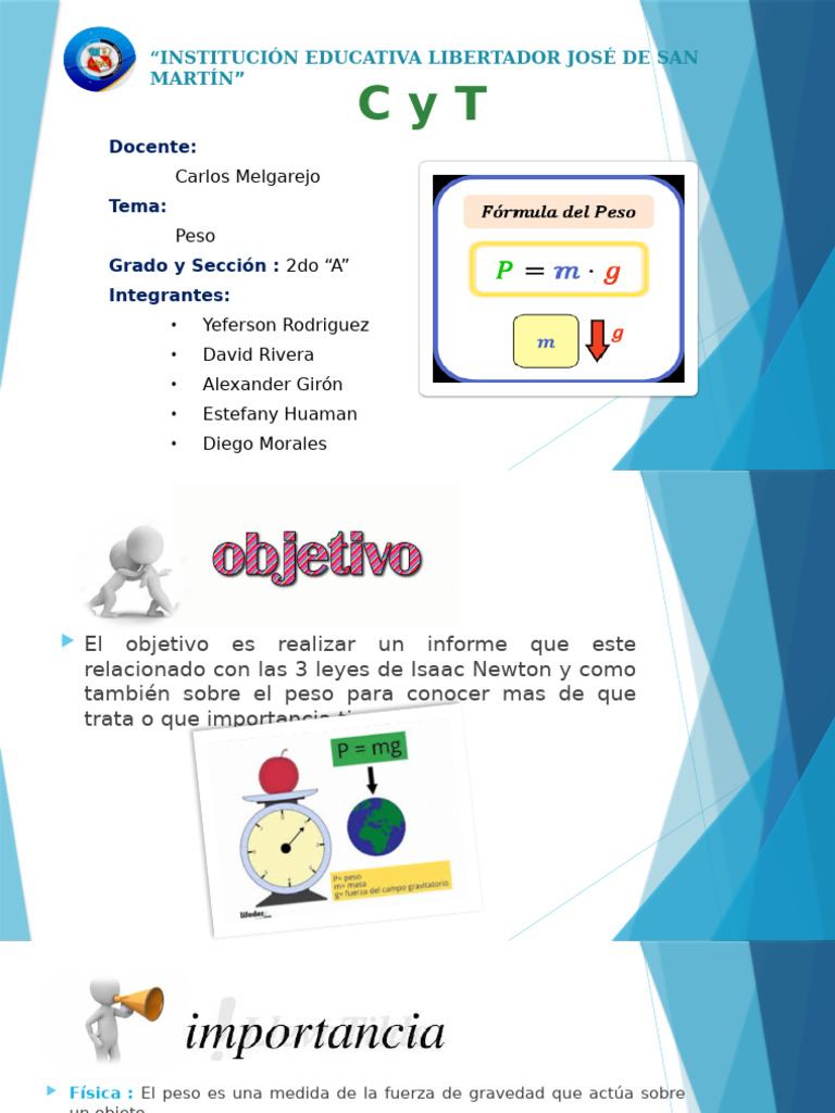 Importancia del Peso y Leyes de Newton | PDF | Peso | Fuerza