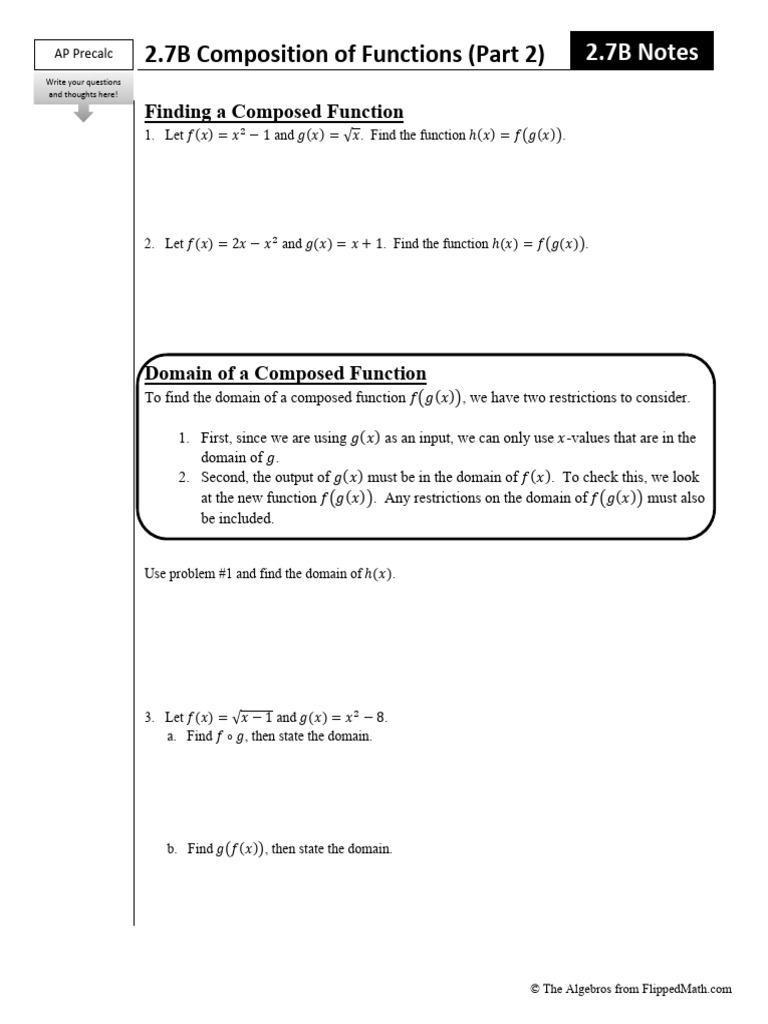 Appc 2.7b Packet | PDF | Function (Mathematics) | Domain Of A Function