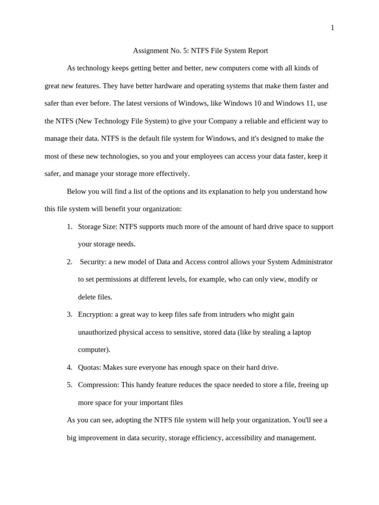 NTFS Report | PDF | Computers