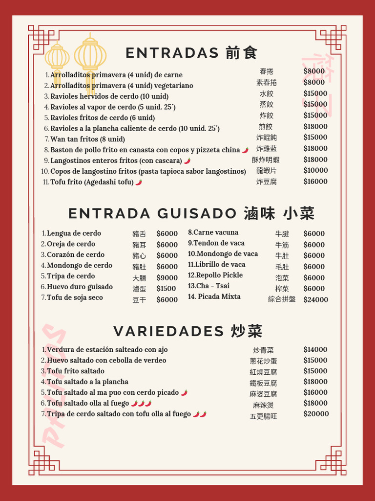 Menu DIgital 2024 | PDF | Sopa | Cerdo